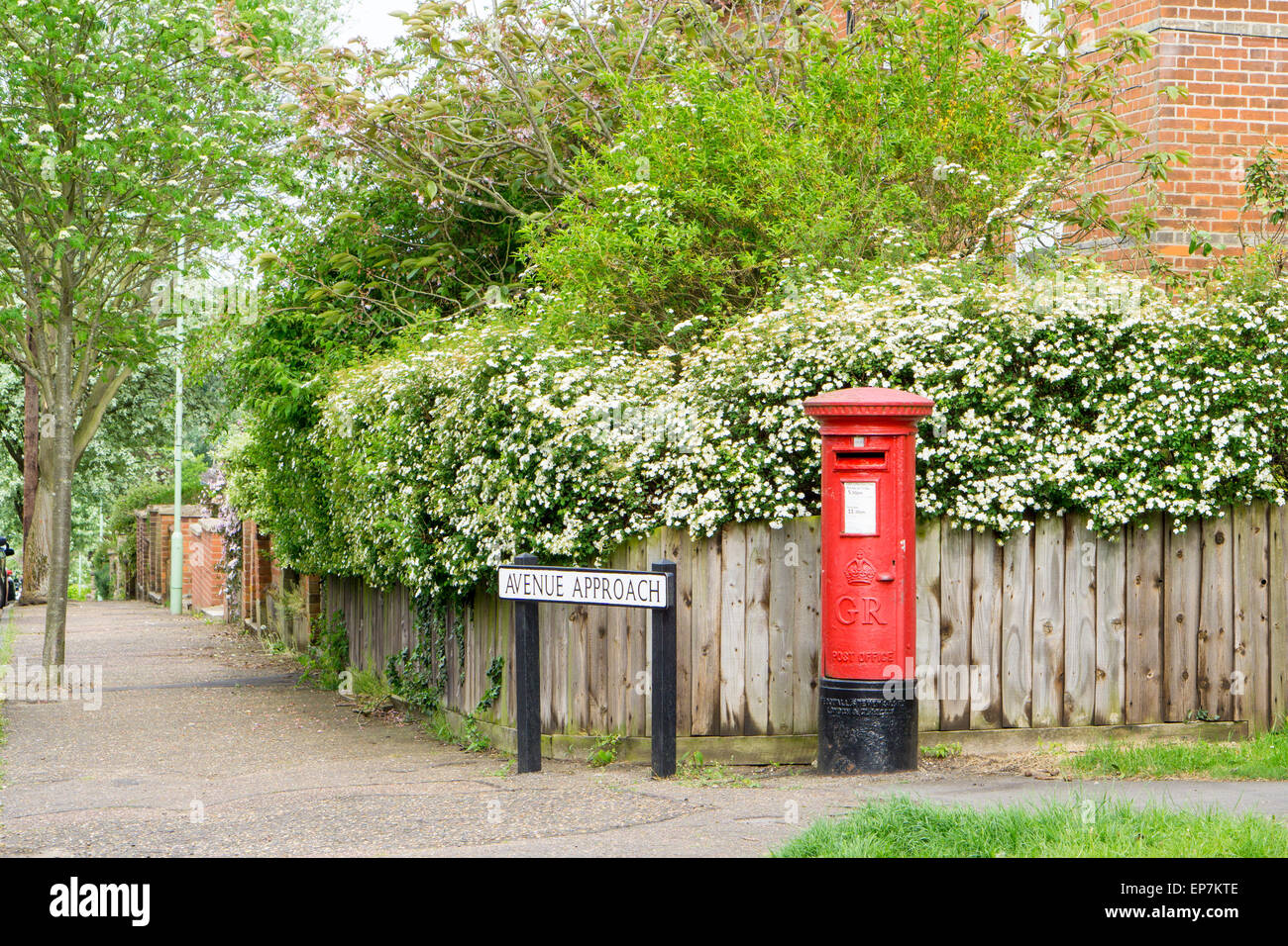 BURY ST EDMUNDS, ENGLAND - 11 MAY 2015: Vintage British postal pillar ...