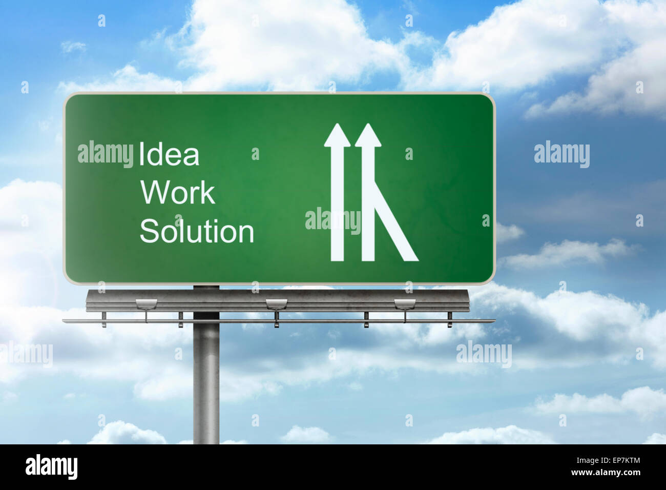 Signpost showing the direction of idea work and solution Stock Photo ...