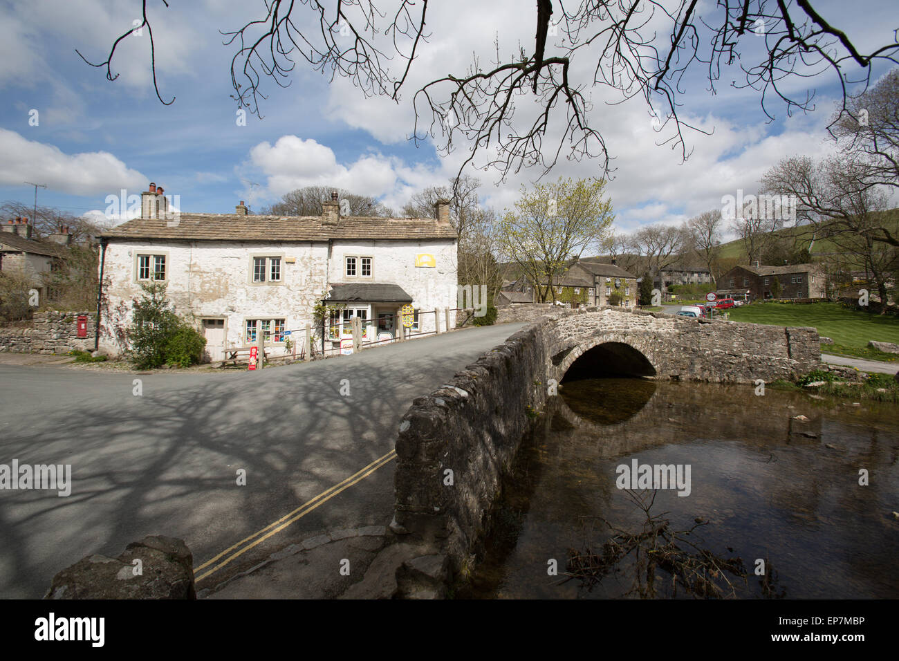 Village of Malham, Yorkshire, England. Picturesque view of Malham Beck ...