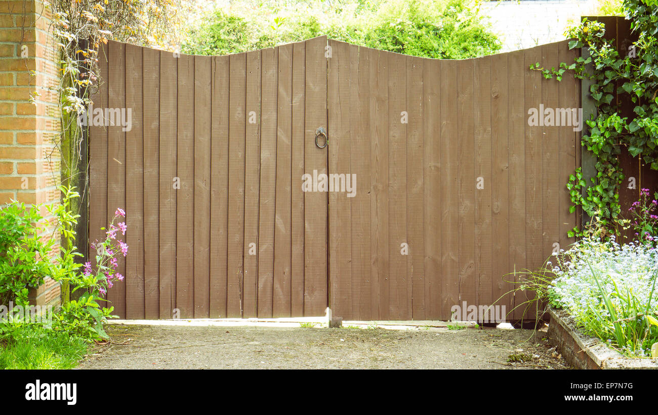 Wooden gate detail and closeup Stock Photo - Alamy
