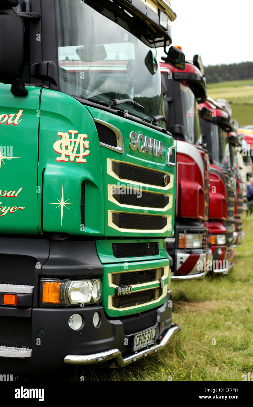 Line of Scania trucks Stock Photo - Alamy