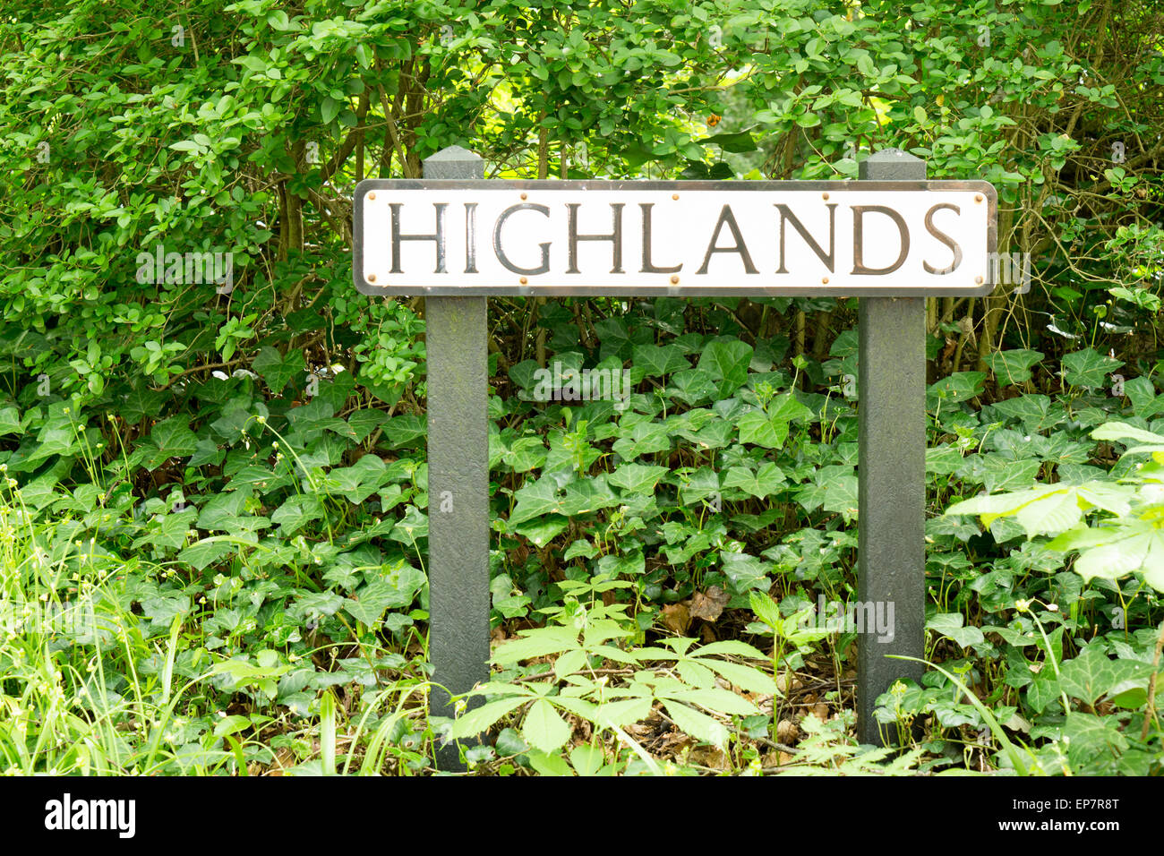 'Highlands' sign post on a street in Bury St Edmunds, England Stock ...