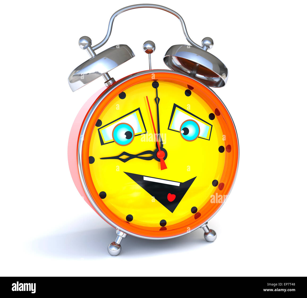 Alarm clock with smiley face Stock Photo - Alamy