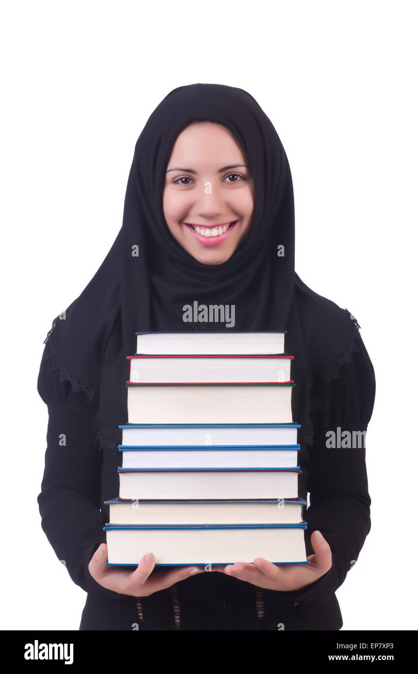 Young muslim female student with books Stock Photo - Alamy