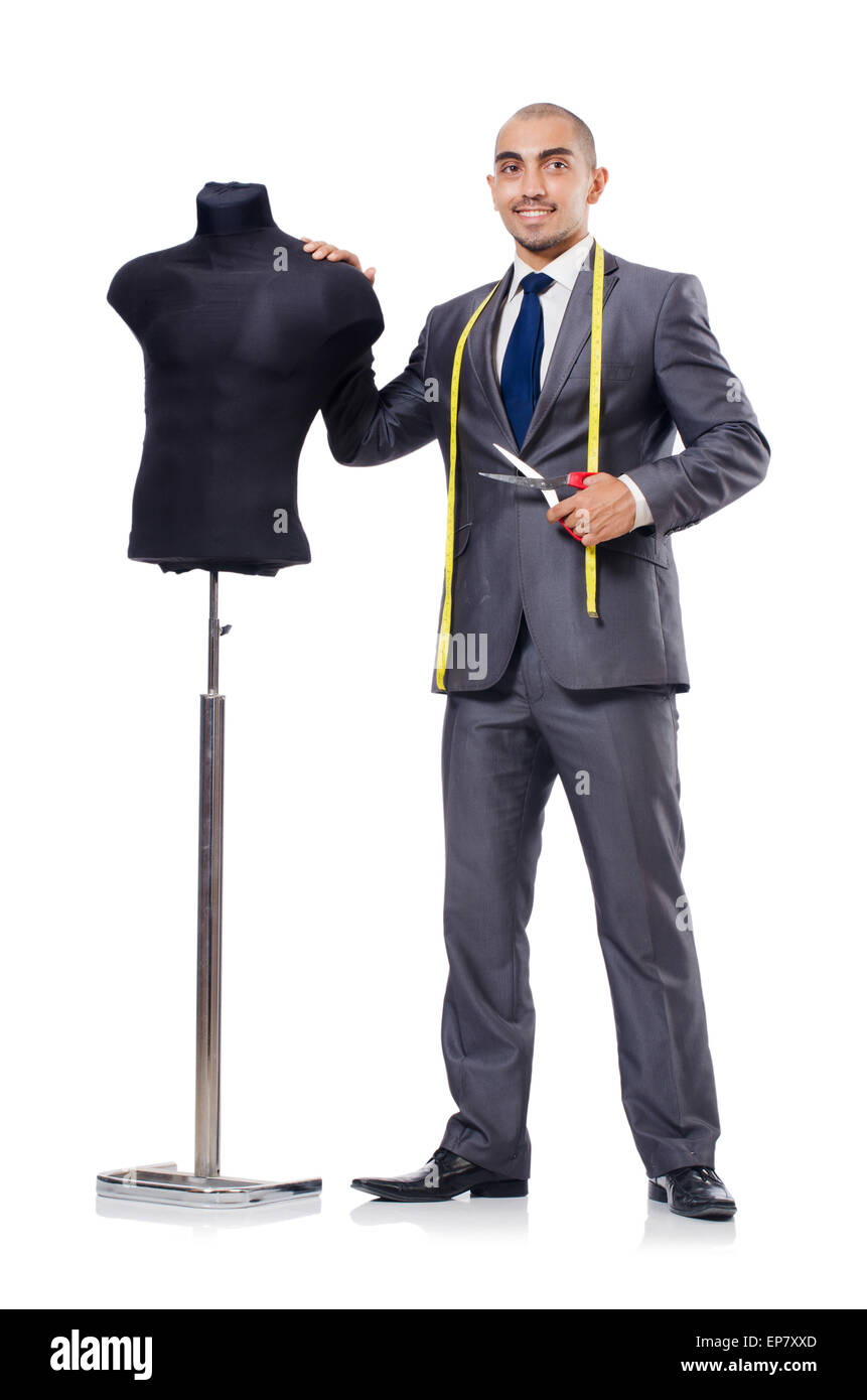 Tailor isolated on the white background Stock Photo - Alamy