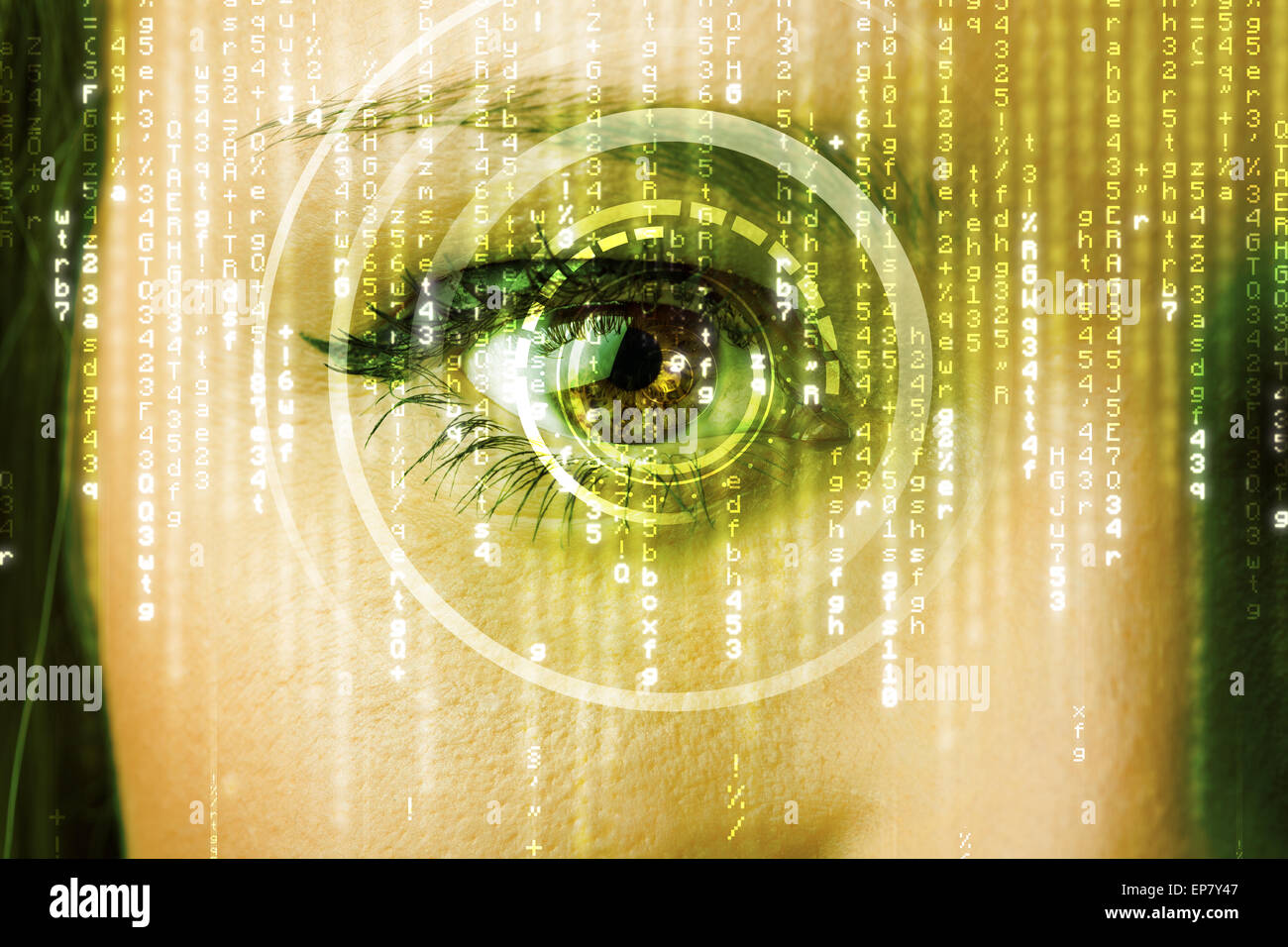 Modern cyber woman with matrix eye Stock Photo - Alamy