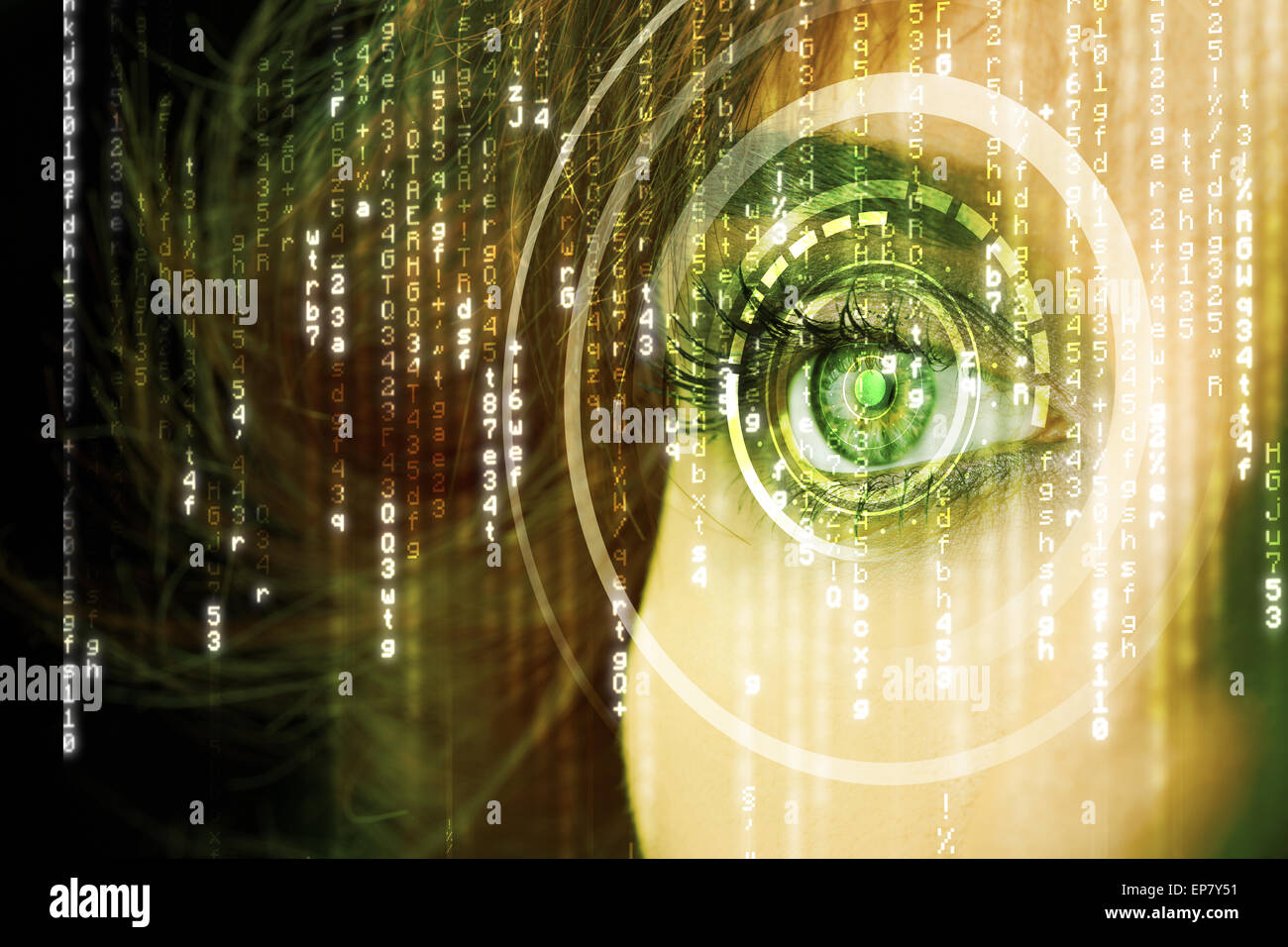 Modern cyber woman with matrix eye Stock Photo - Alamy
