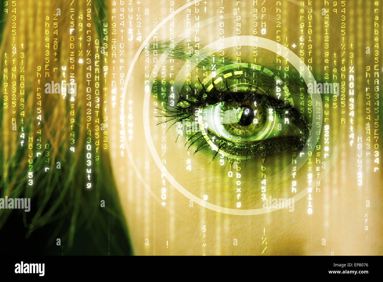 Modern cyber woman with matrix eye Stock Photo - Alamy