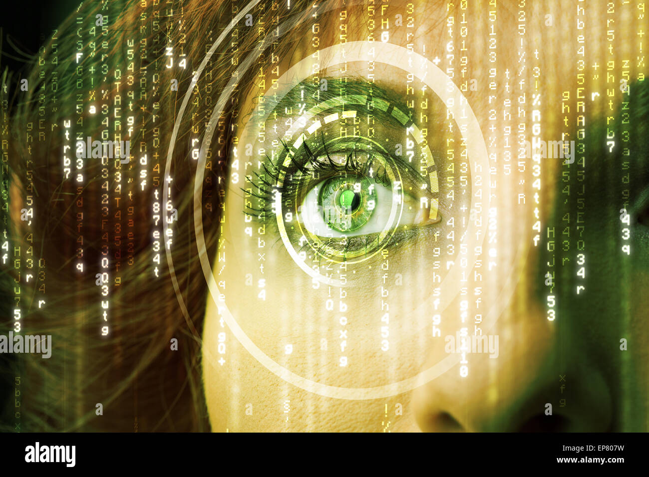 Abstract green eye symbol glowing hi-res stock photography and images ...