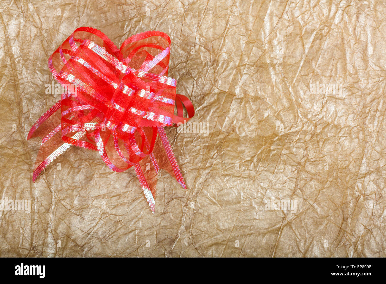 Beautiful red bow for gift decoration on abstract gold background Stock ...