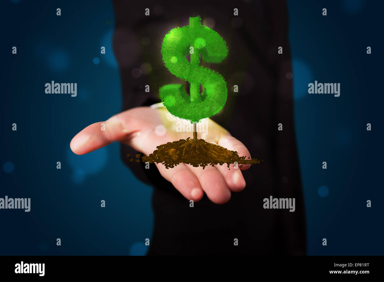 Young businessman presenting green glowing dollar sign Stock Photo - Alamy Young businessman presenting green glowing dollar sign Stock Photo - Alamy