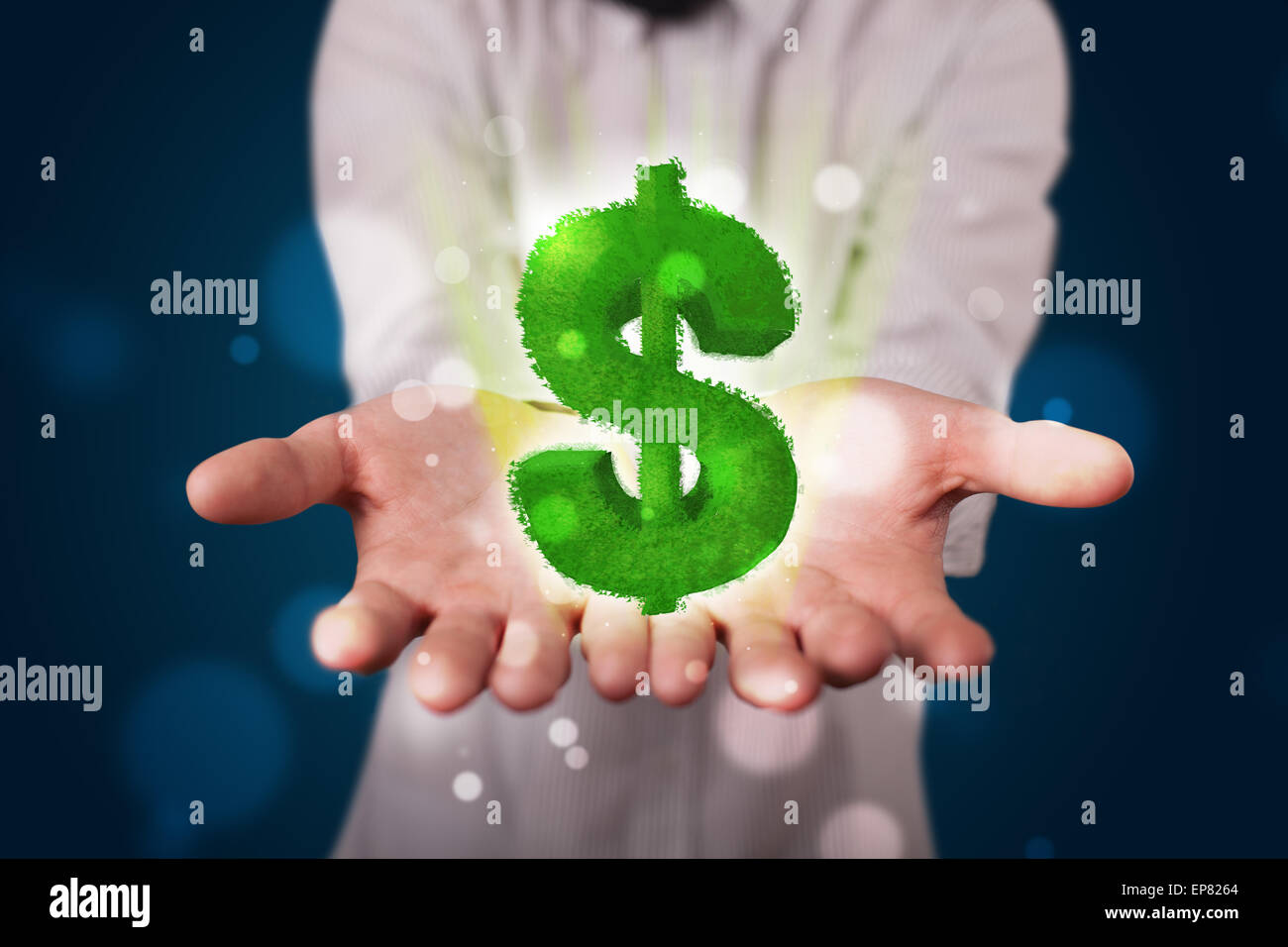 Young businessman presenting green glowing dollar sign Stock Photo - Alamy Young businessman presenting green glowing dollar sign Stock Photo - Alamy