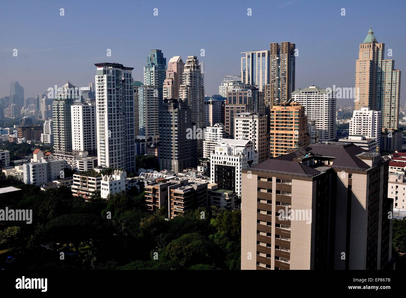 Bangkok, Thailand: Towering modern hotels and office buildings in the ...