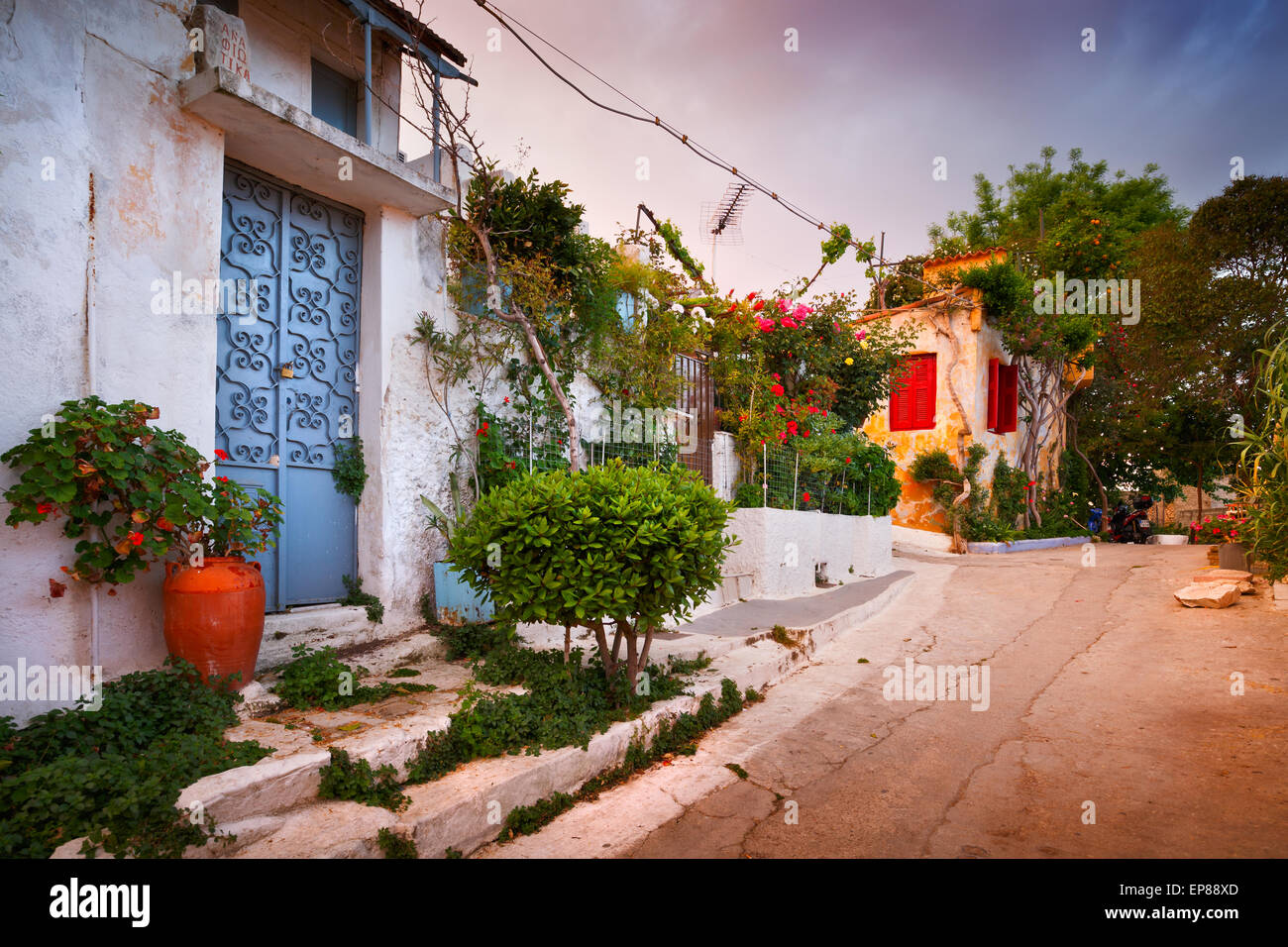 Anafiotika in Plaka, Athens, Greece Stock Photo - Alamy
