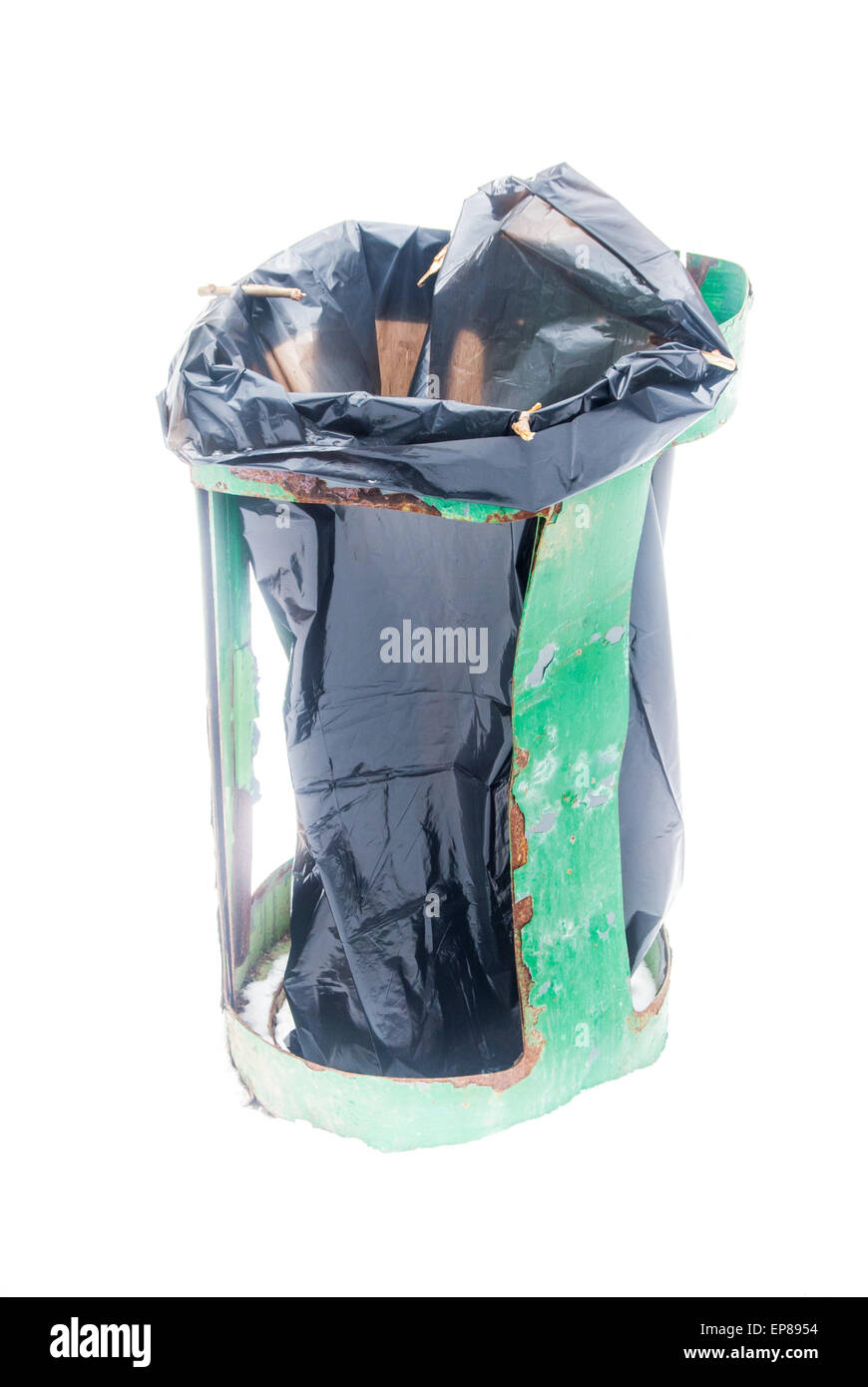Old metal trash can Cut Out Stock Images & Pictures - Alamy