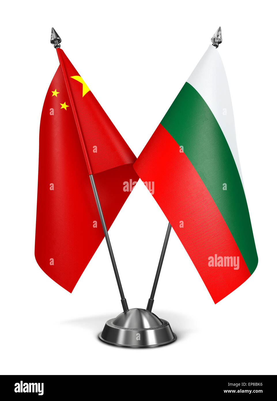 China and Bulgaria - Miniature Flags Isolated on White Background Stock ...