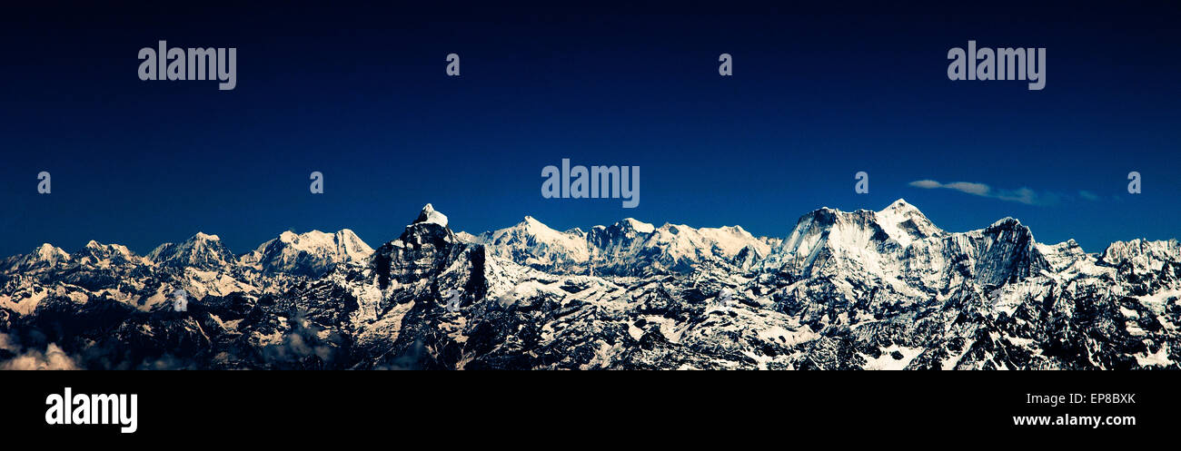A panoramic view of the Himalayas in Eastern Nepal Stock Photo - Alamy