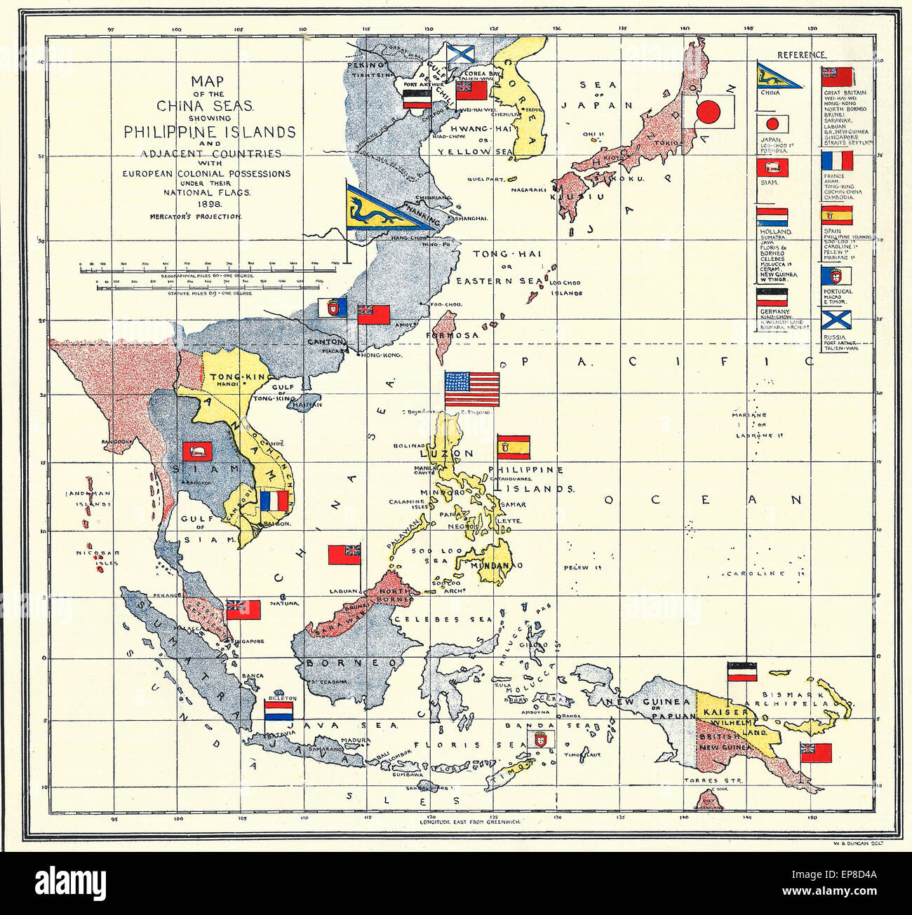 Map of the China Seas and Philippine Islands at the time of the Spanish ...
