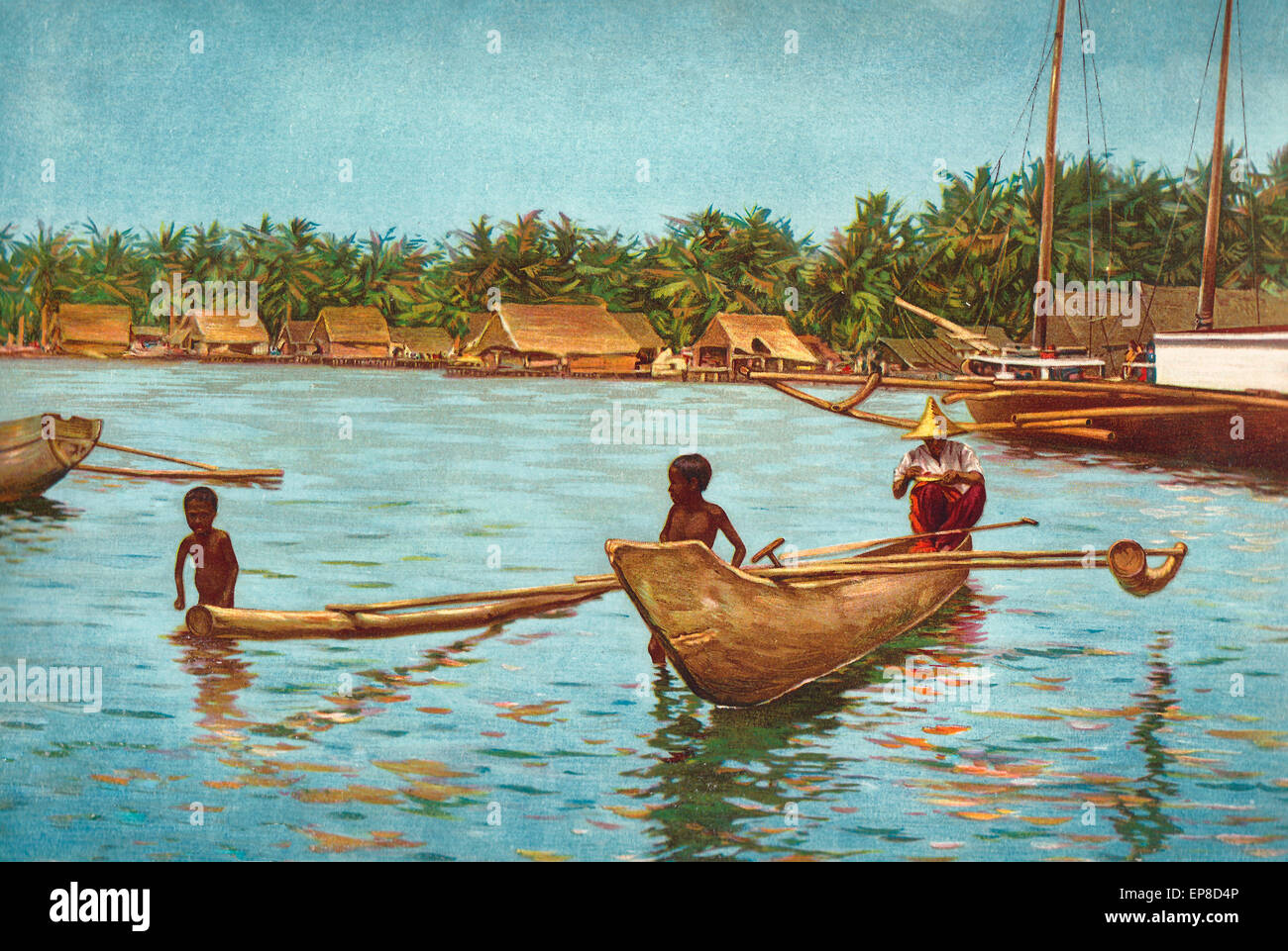 A Moro Village on Mindanao Island during the Philippine American War ...