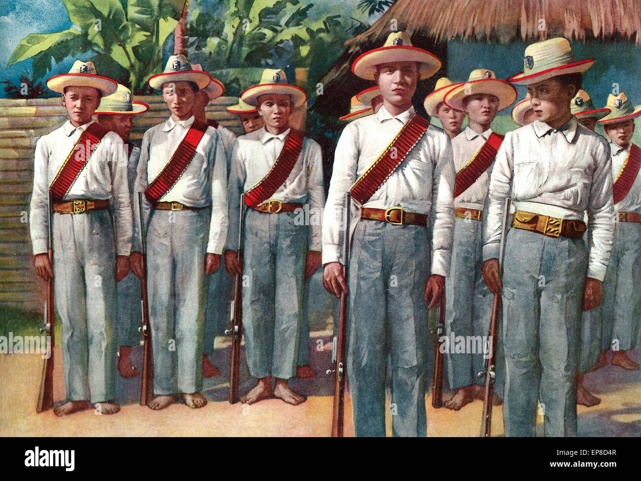 Macabebe Scouts Drilling during Philippine American War Stock Photo - Alamy