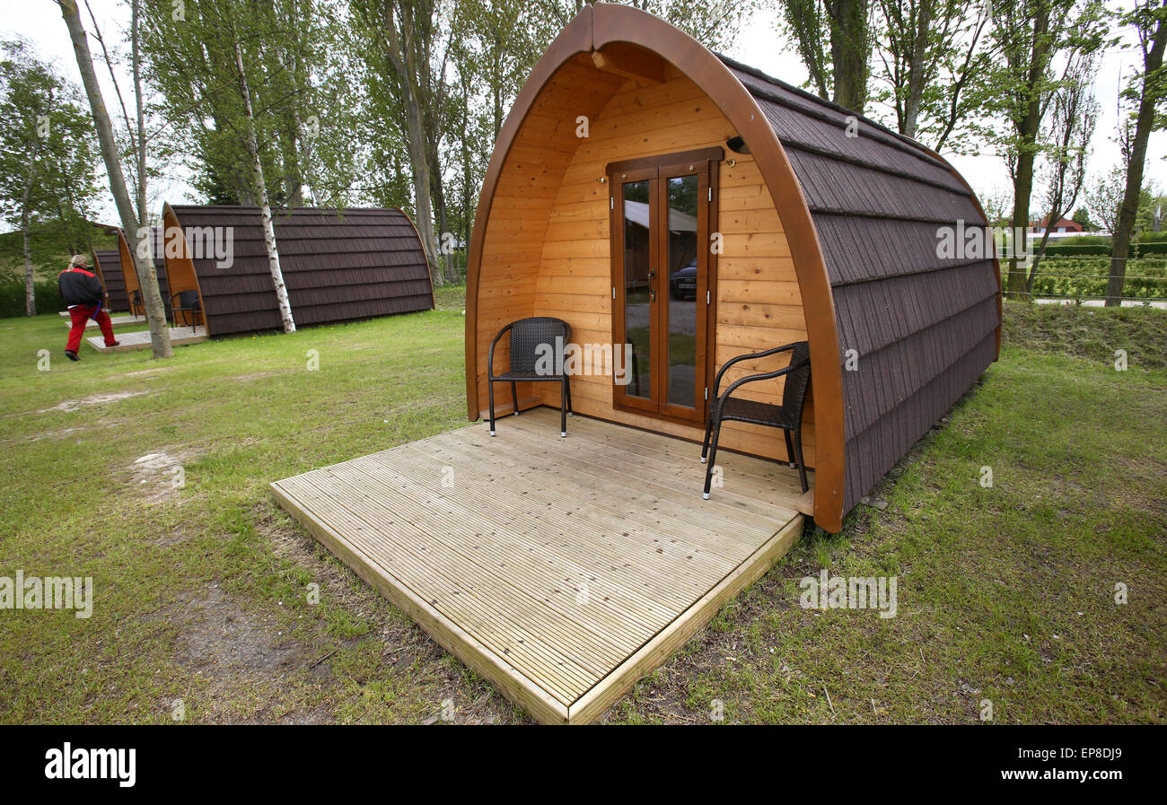 Rerik, Germany. 13th May, 2015. 'Glamping' pods can be seen at the ...