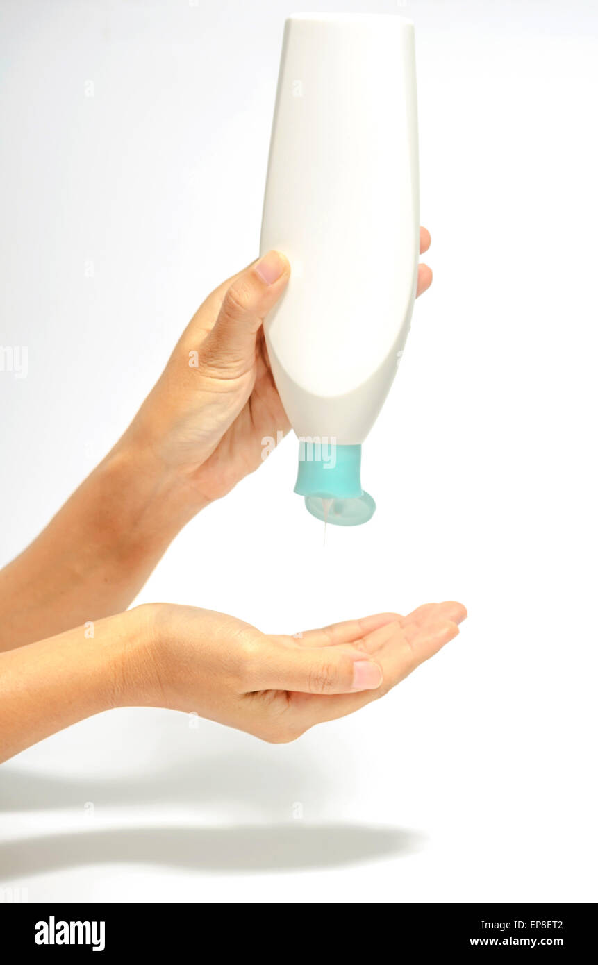 Hand putting creme skin hi-res stock photography and images - Alamy