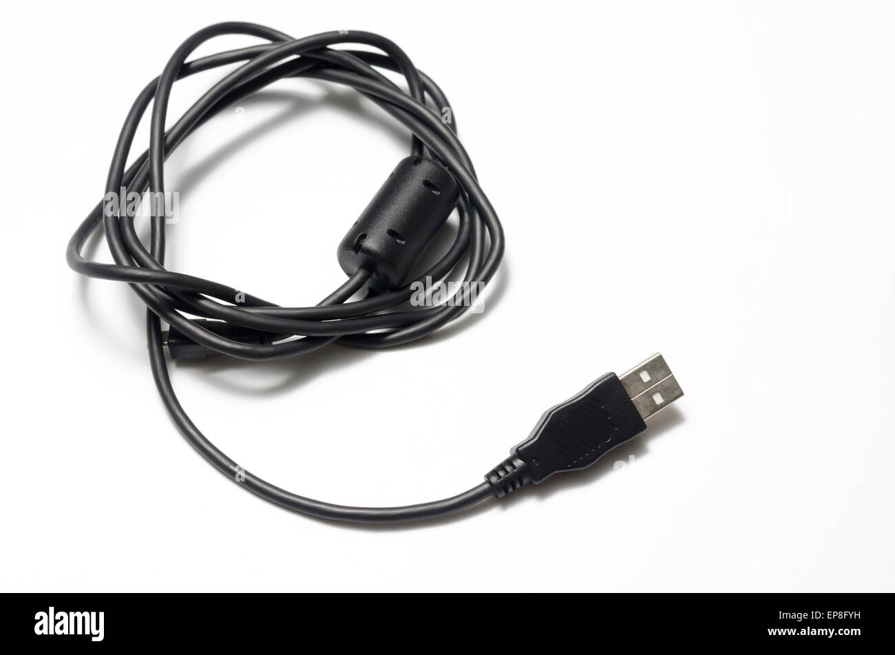 usb cable on a white background Stock Photo - Alamy