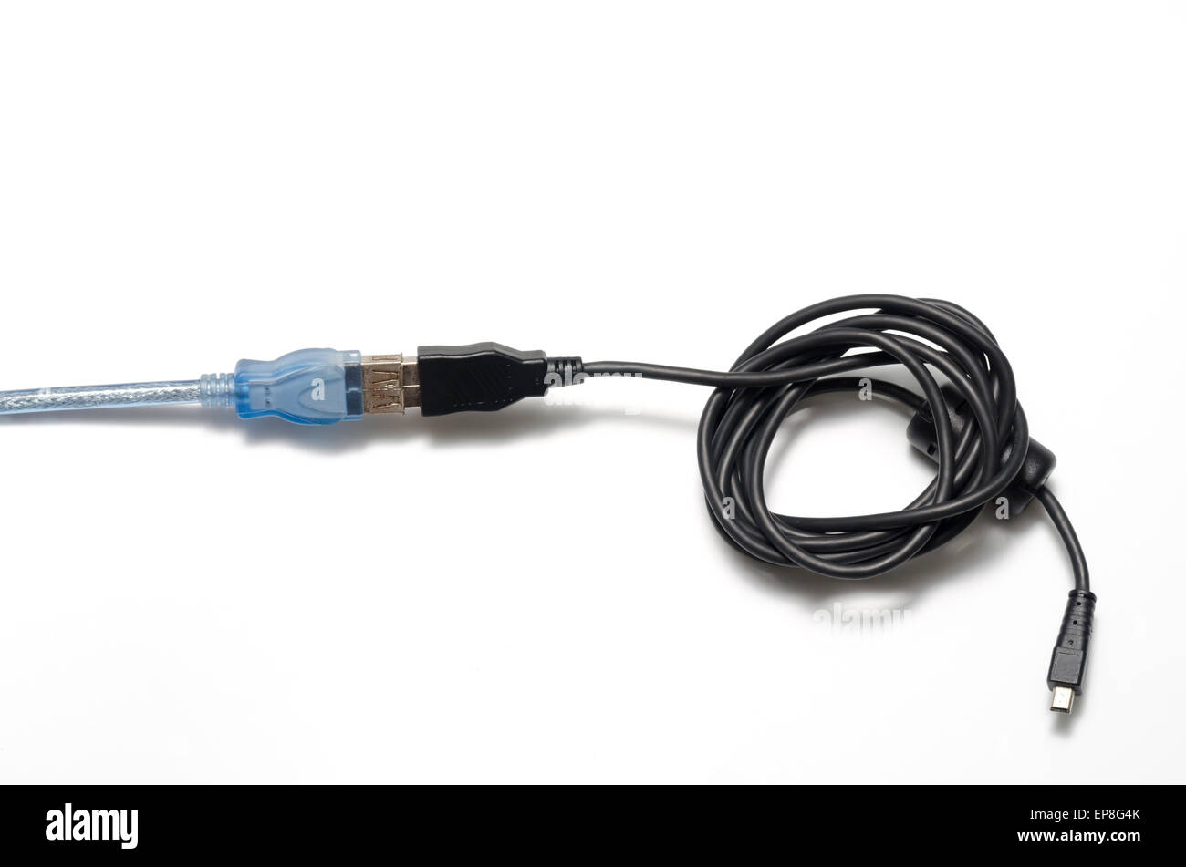 usb cable on a white background Stock Photo - Alamy