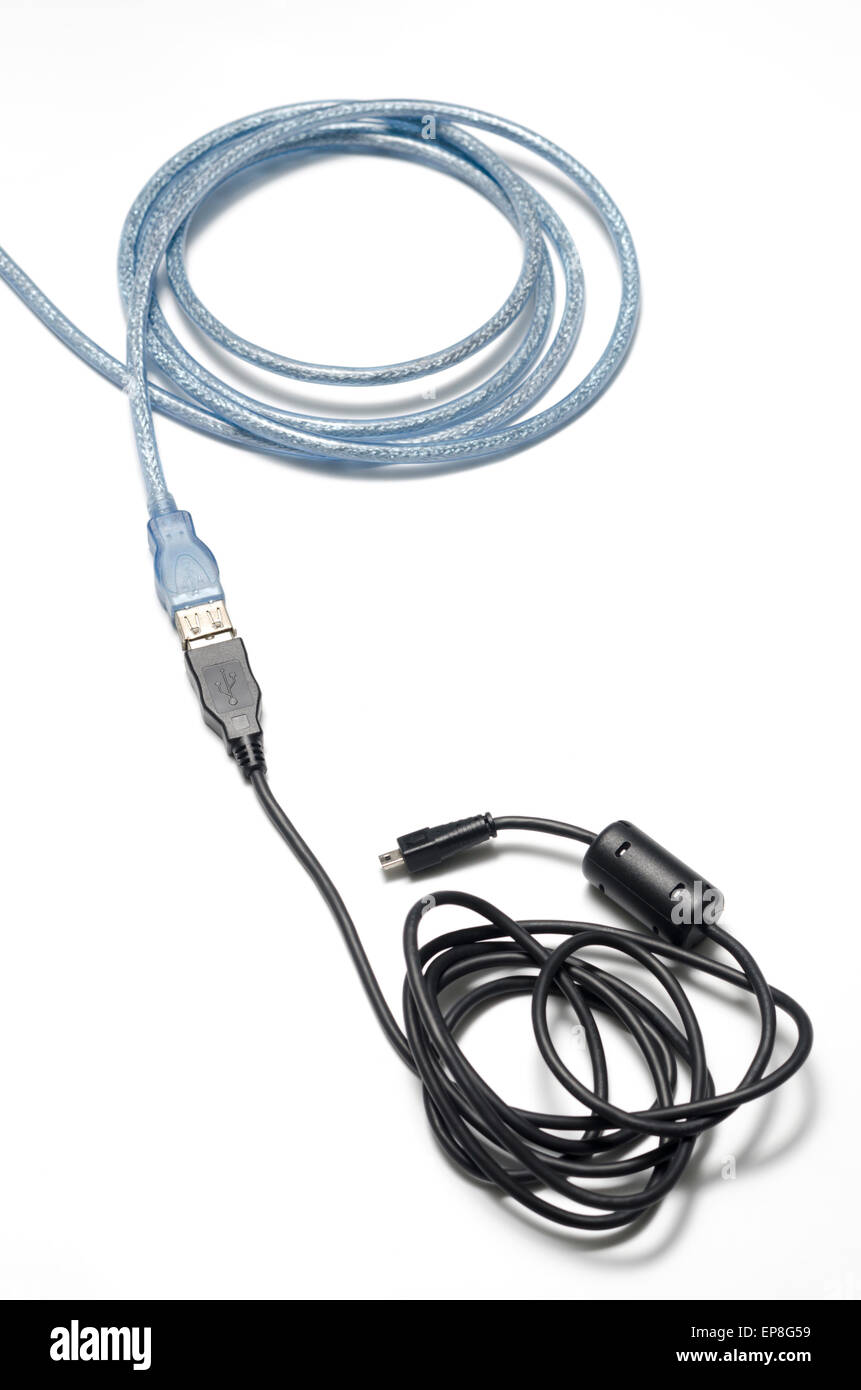 usb cable on a white background Stock Photo - Alamy