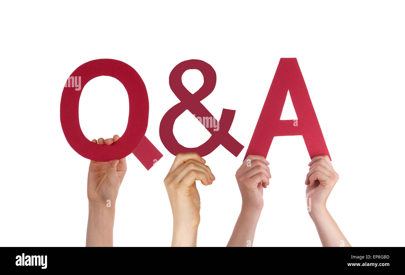 Hand Hold Red Straight Word Questions And Answers Stock Photo - Alamy