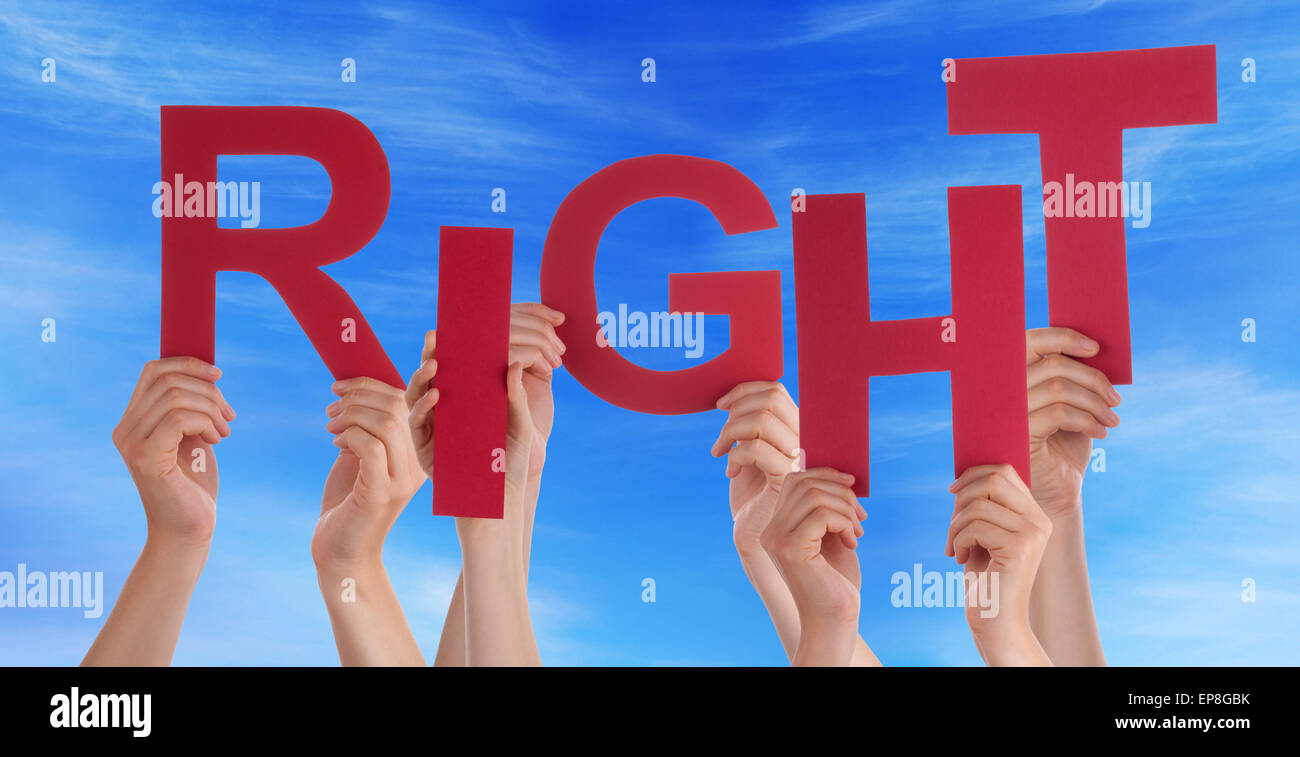 Many People Hands Hold Red Word Respect Blue Sky Stock Photo - Alamy