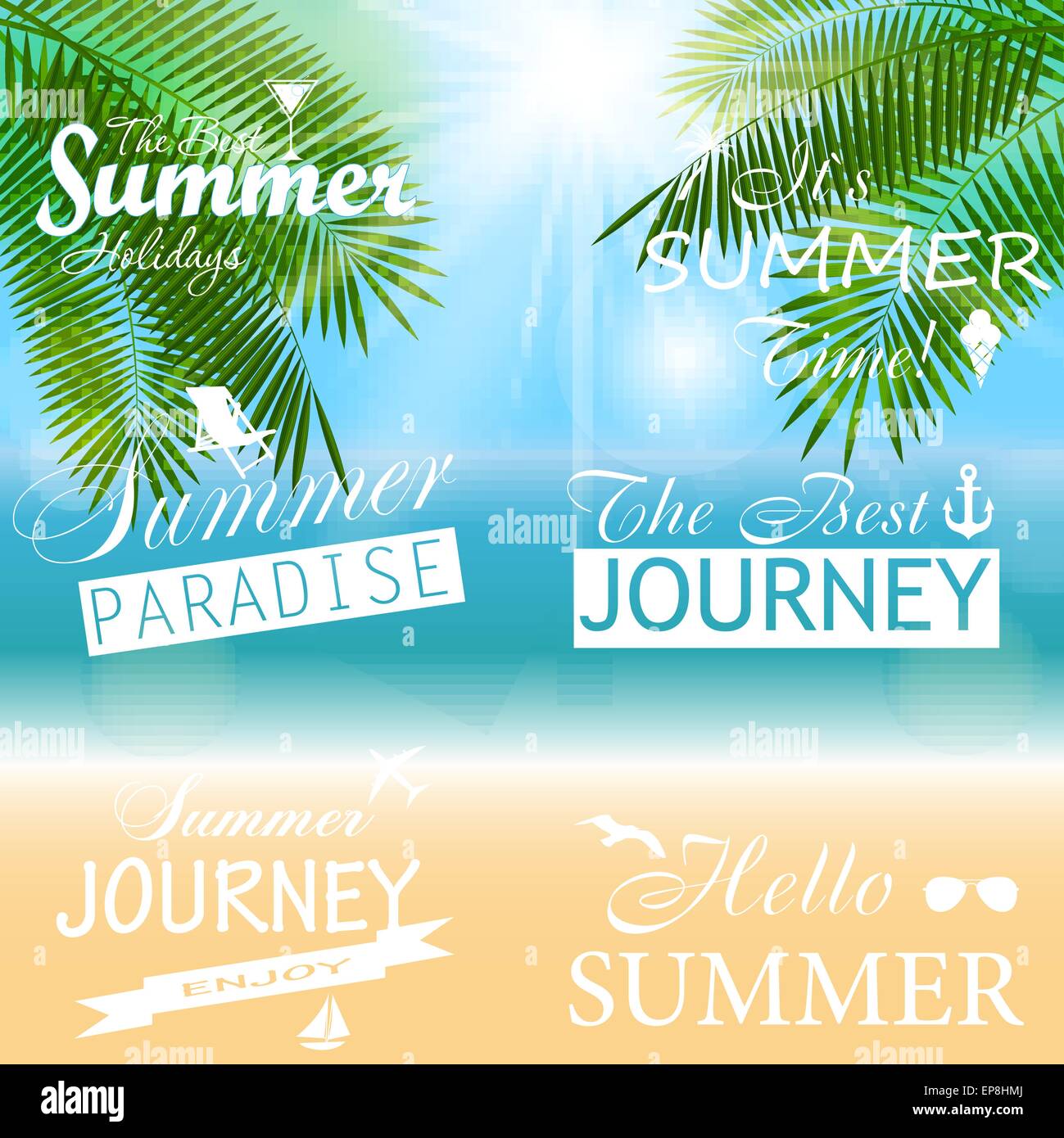 Summer Sunny Natural Background Vector Illustration Stock Vector Image ...