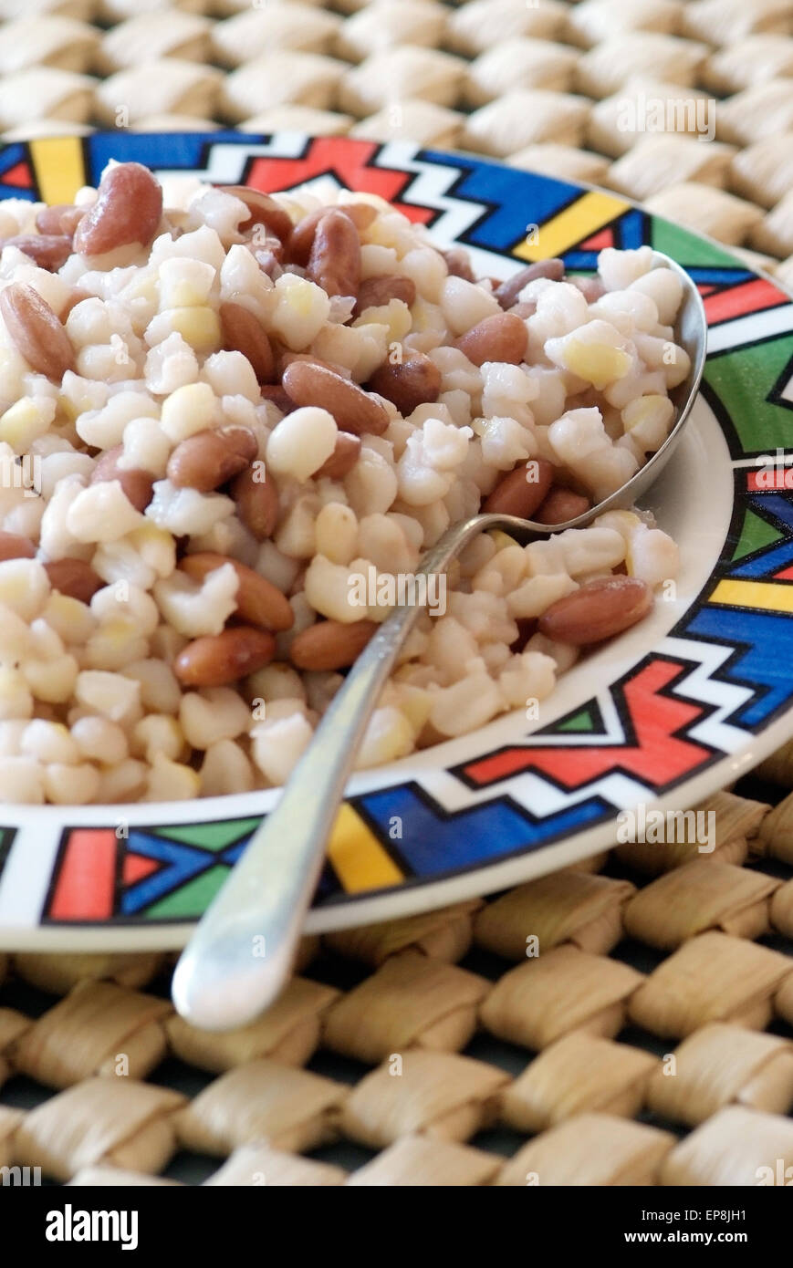 Samp and beans is a standard dish in South Africa often served as a ...