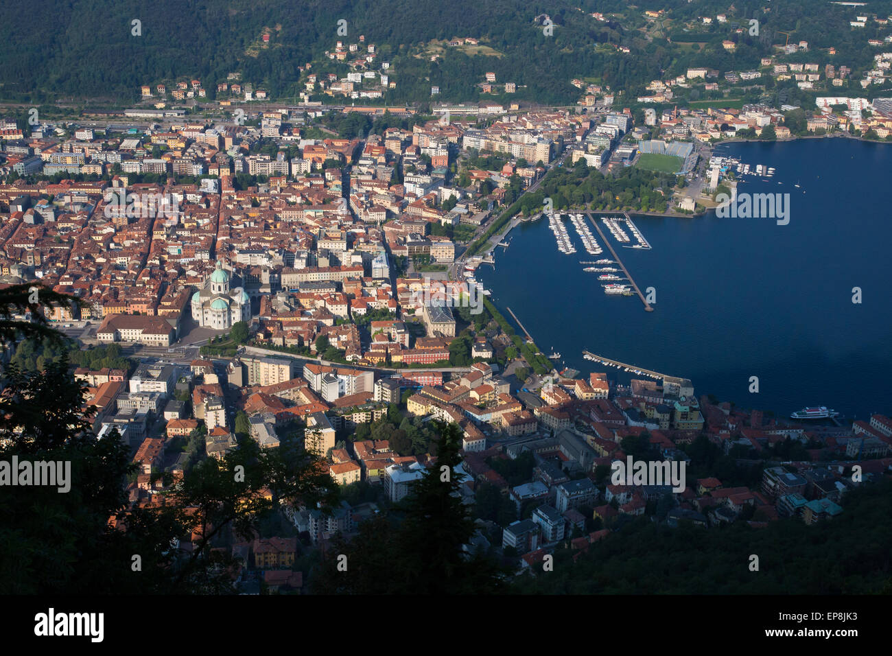 Panoramic View of Como City and Lake Stock Photo - Alamy
