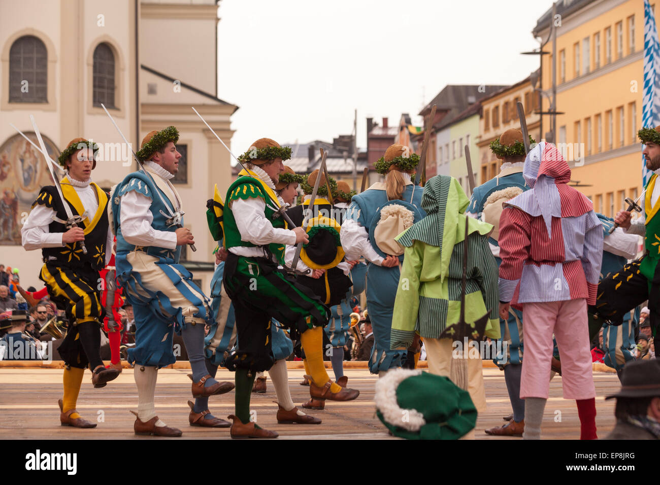 Traunstein/Germany/Bavaria, April 06th: Historical sword dance at the ...