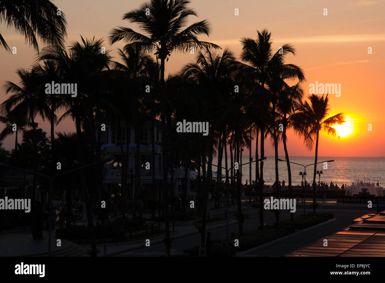 Beautiful sunset on the beach Stock Photo - Alamy