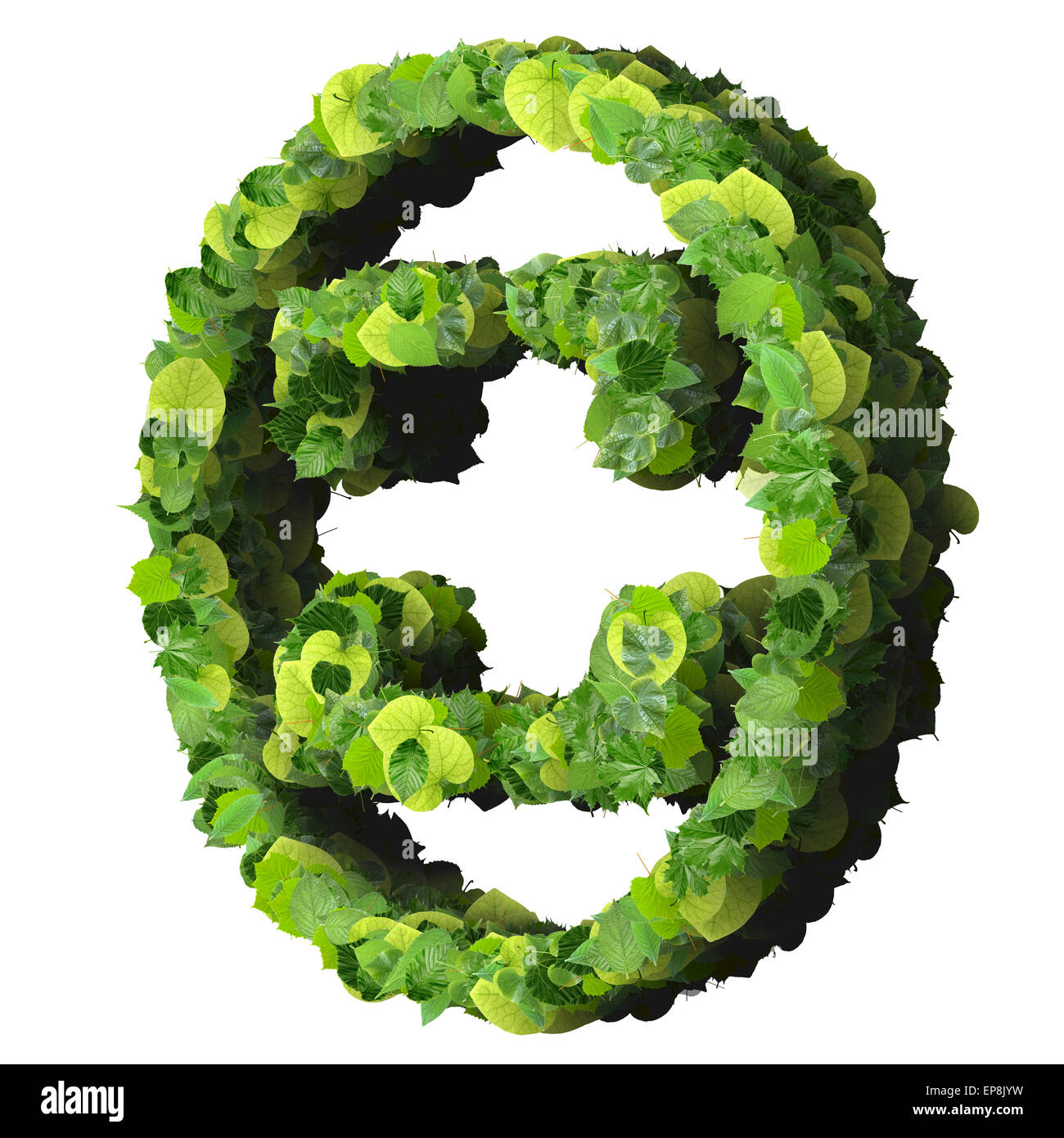 Media control full screen made from green leaves isolated on white ...