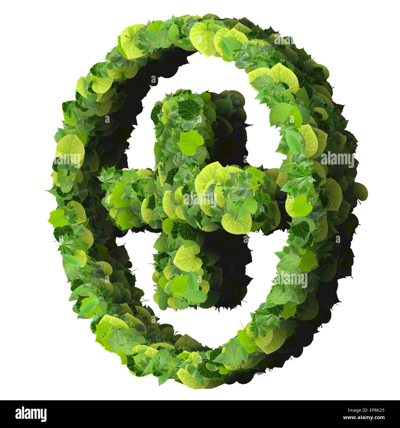 Media control plus icon, made from green leaves isolated on white ...