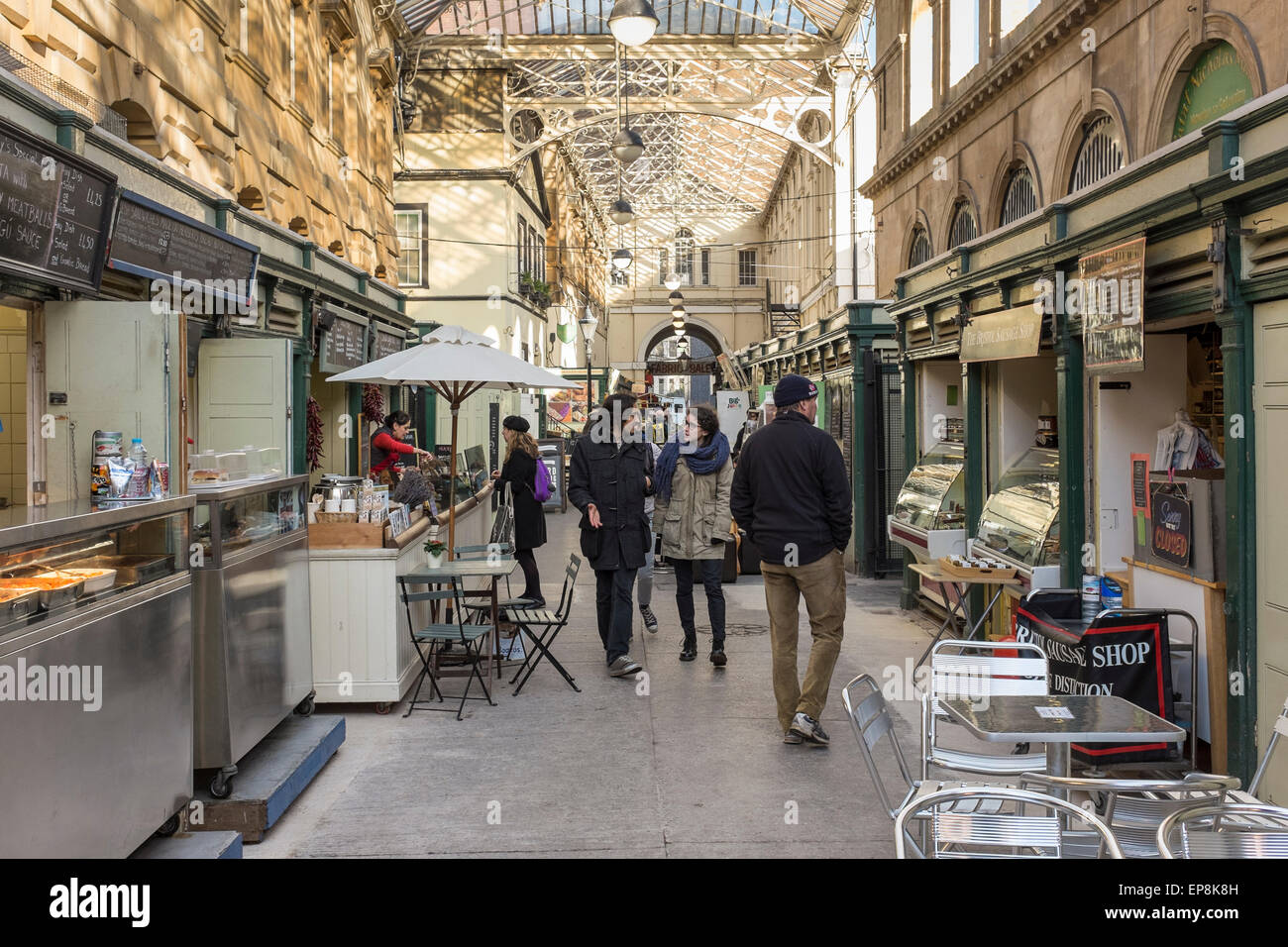 Food hall in St Nicholas Markets in Bristol, UK Stock Photo - Alamy