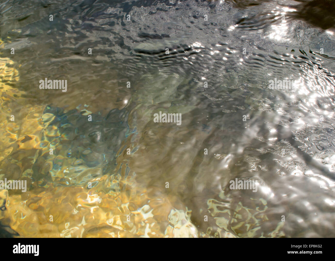 Gentle ripples from a pool of sea water catching sunlight Stock Photo ...