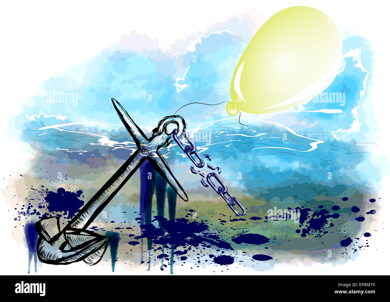 anchor and balloon Stock Photo - Alamy
