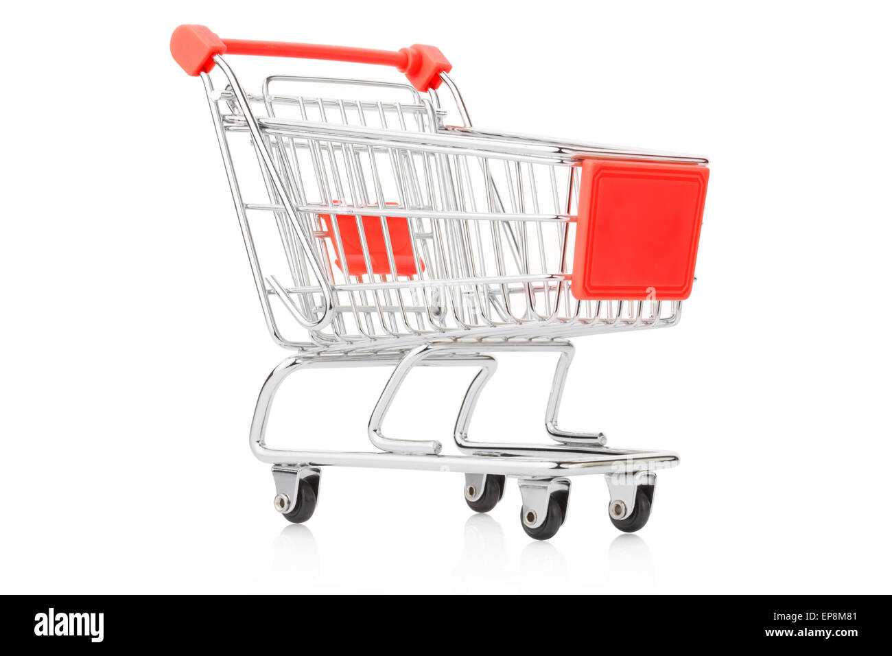 Red shopping cart isolated on white, clipping path included Stock Photo ...