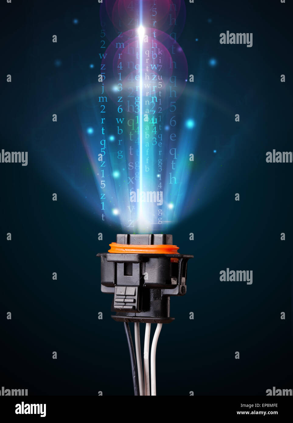Glowing electric cable Stock Photo - Alamy