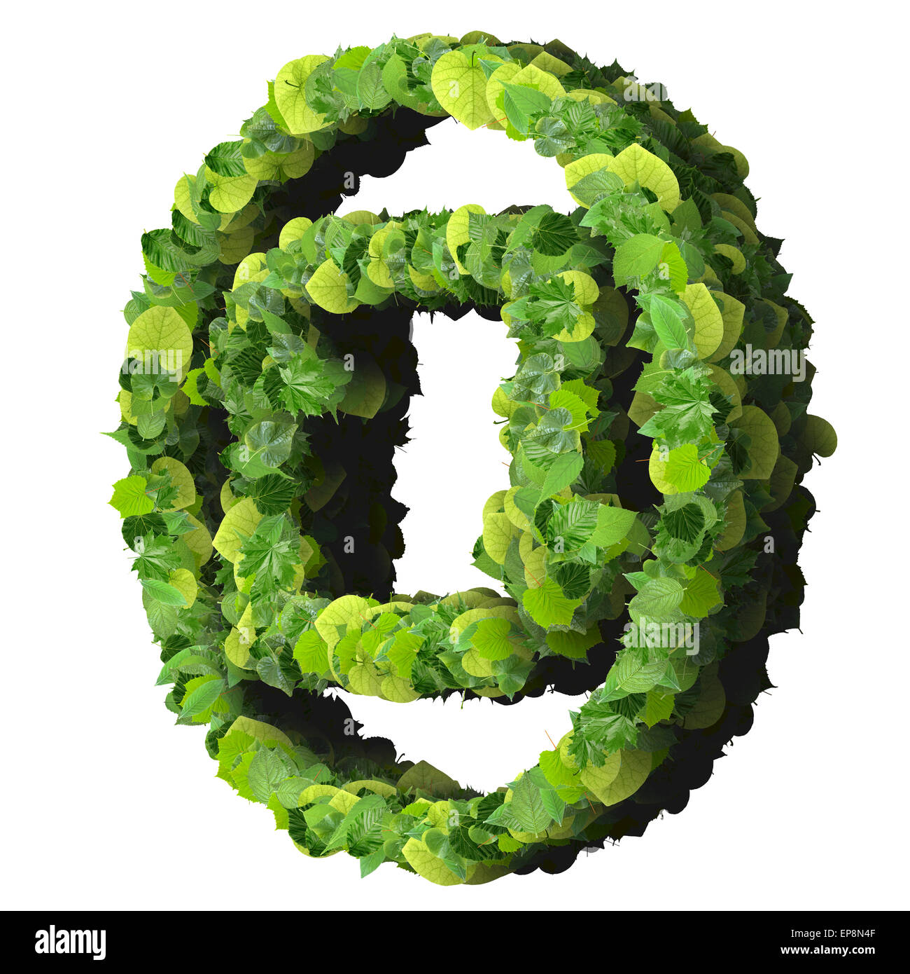 Media control repeat, loop icon, made from green leaves isolated on ...