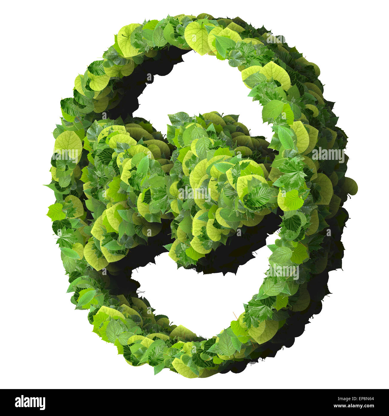 Media control backward / forward icon, made from green leaves isolated ...