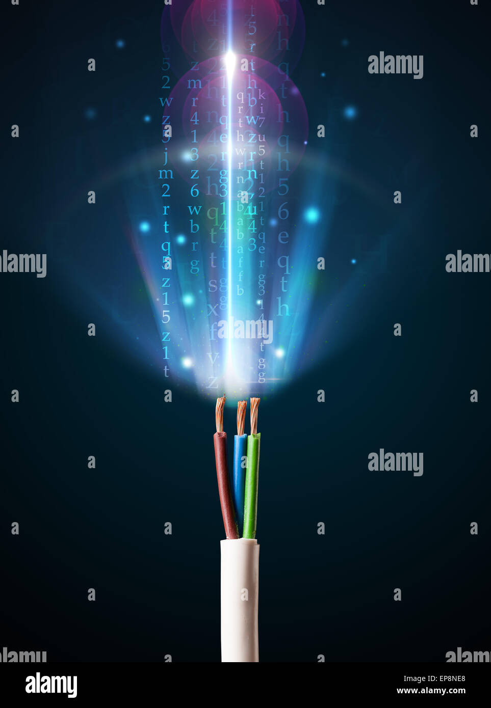 Glowing electric cable Stock Photo - Alamy