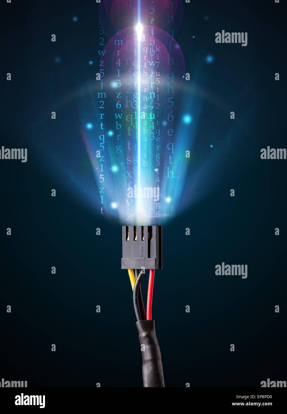 Glowing electric cable Stock Photo - Alamy