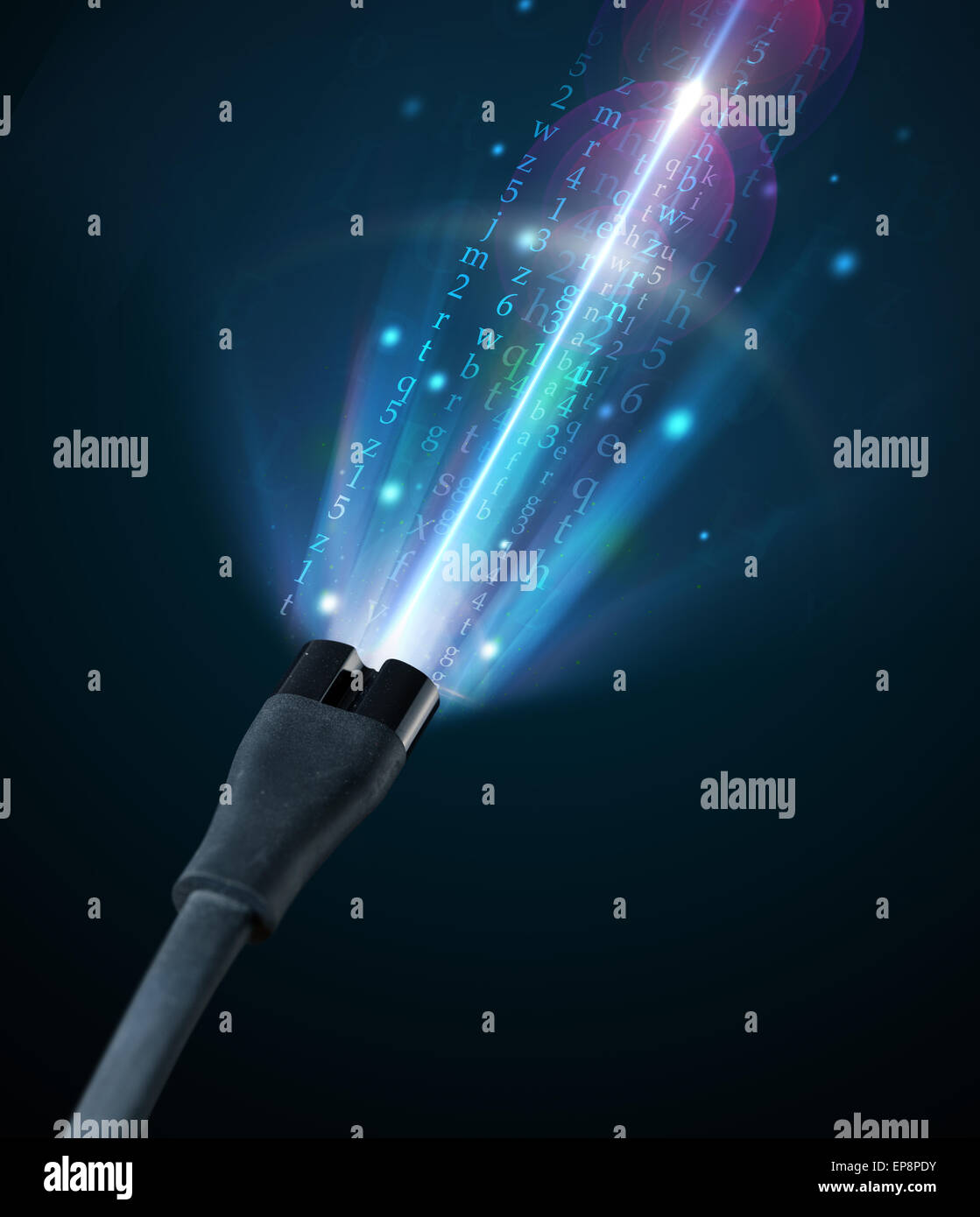 Glowing electric cable Stock Photo - Alamy