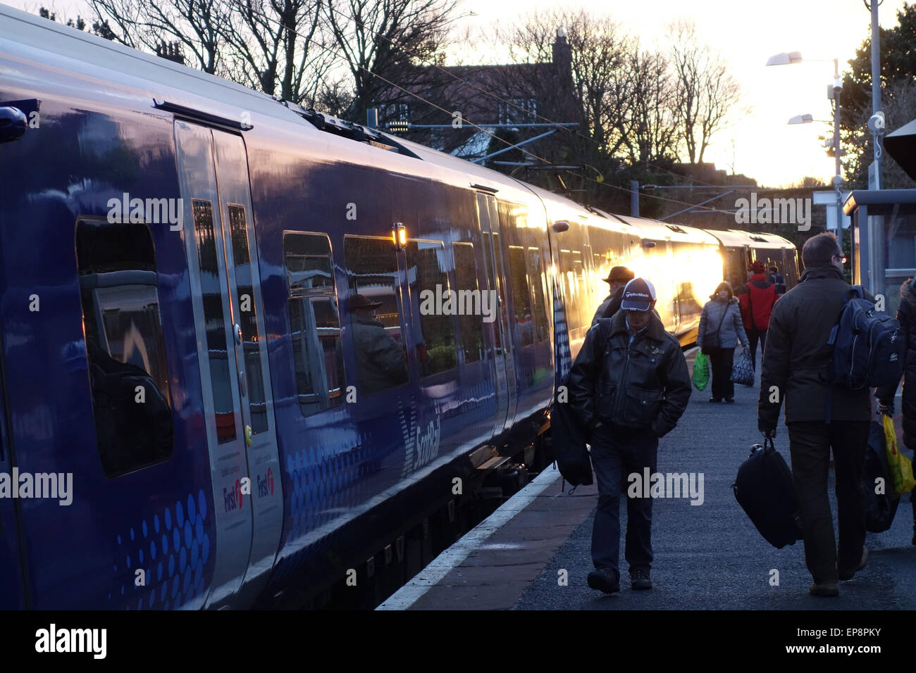 Class 380 Electric Train, at North Berwick Station Stock Photo - Alamy
