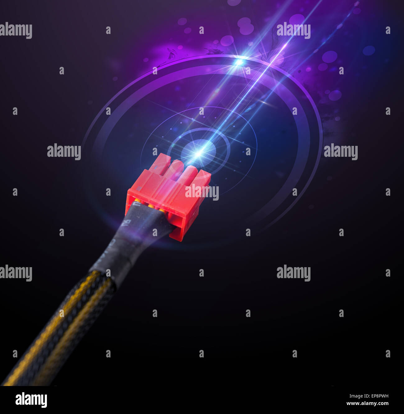 Glowing electric cable Stock Photo - Alamy